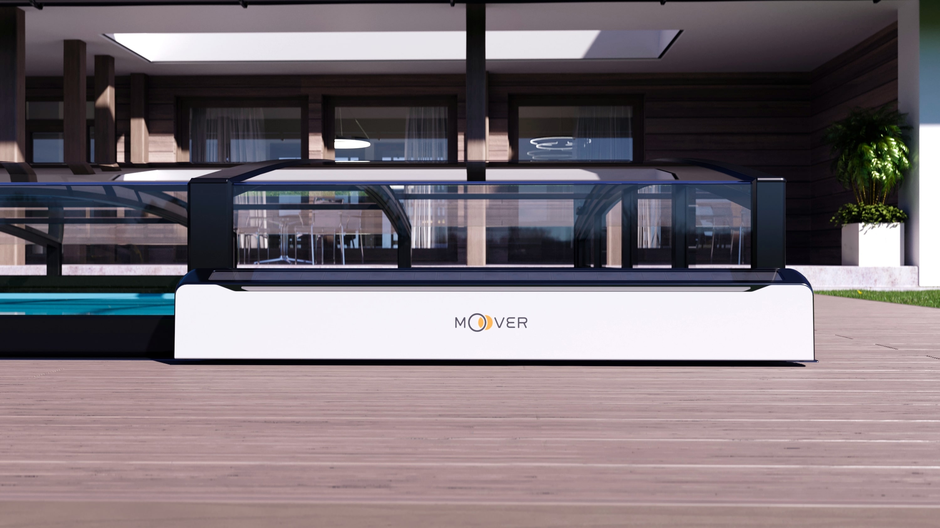 MOOVER electric sliding system for pool enclosures